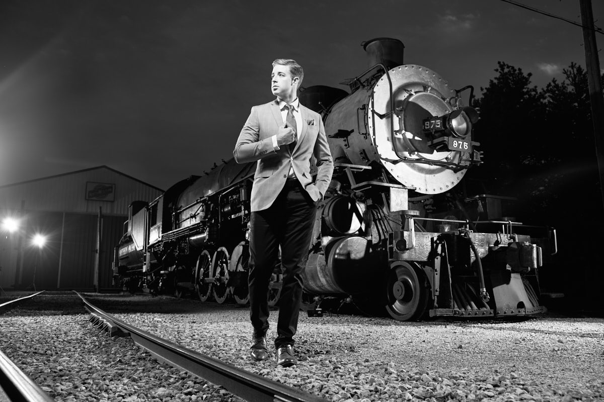 Chicago Magazine Editorial Photographer at Illinois Railway Museum with Derrick, Jake, and Alina
