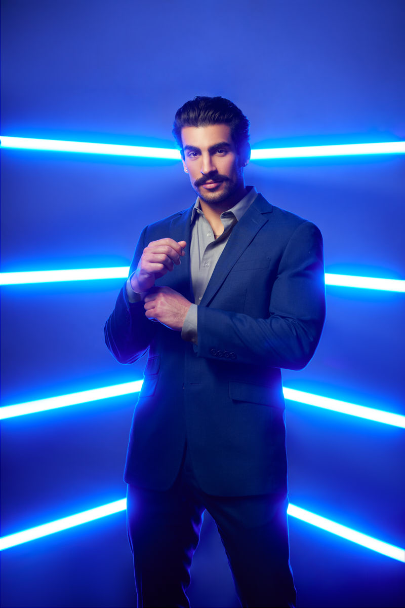 Male model comp card in Chicago